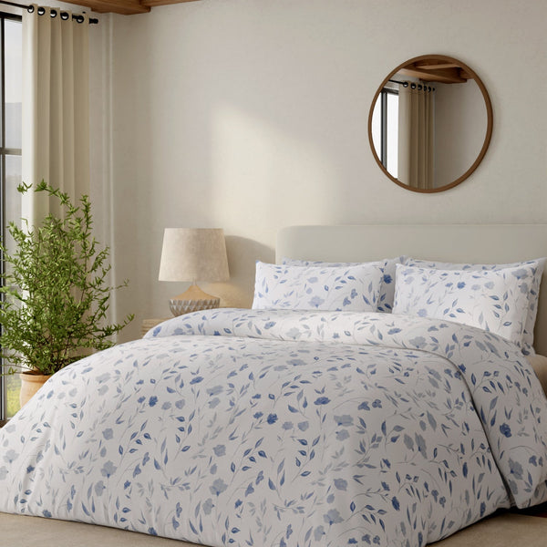 Vantona Delicate Floral Duvet Cover Set - Blue – Home Factory Shop