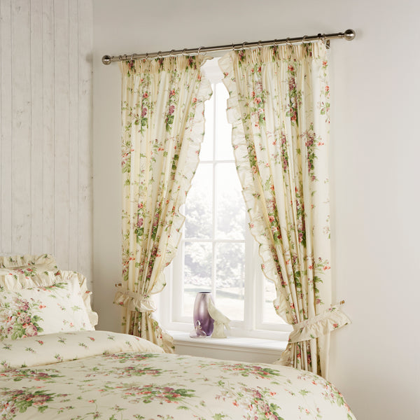Vantona Country Madeleine Pencil Pleat Curtains and Tiebacks - 66 x 72 ...